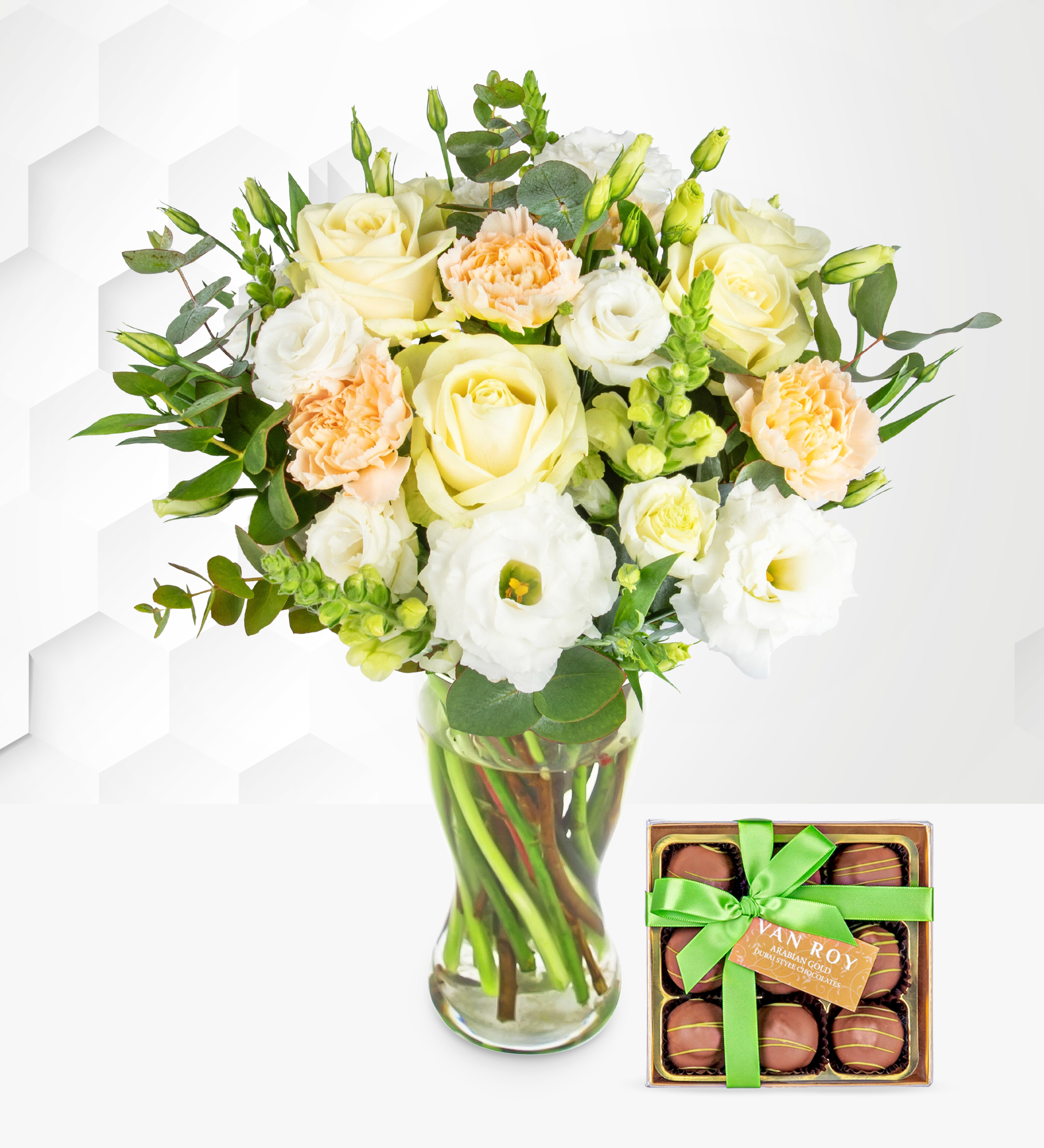 Ivory Harmony with Dubai Chocolates | Prestige Hampers Ivory Harmony with Dubai Chocolates | Prestige Hampers